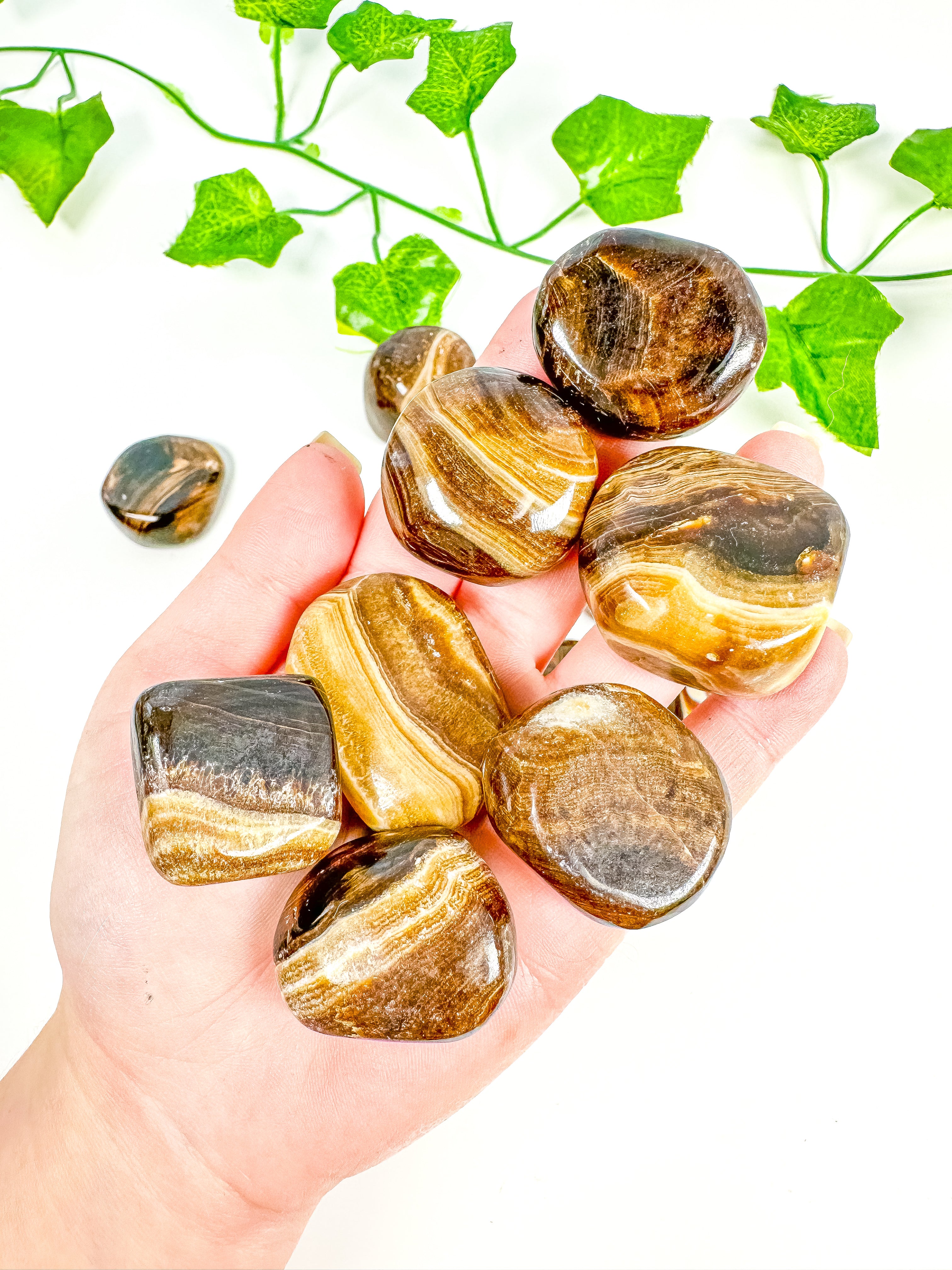 Chocolate Calcite Tumbled Stones – koraandky