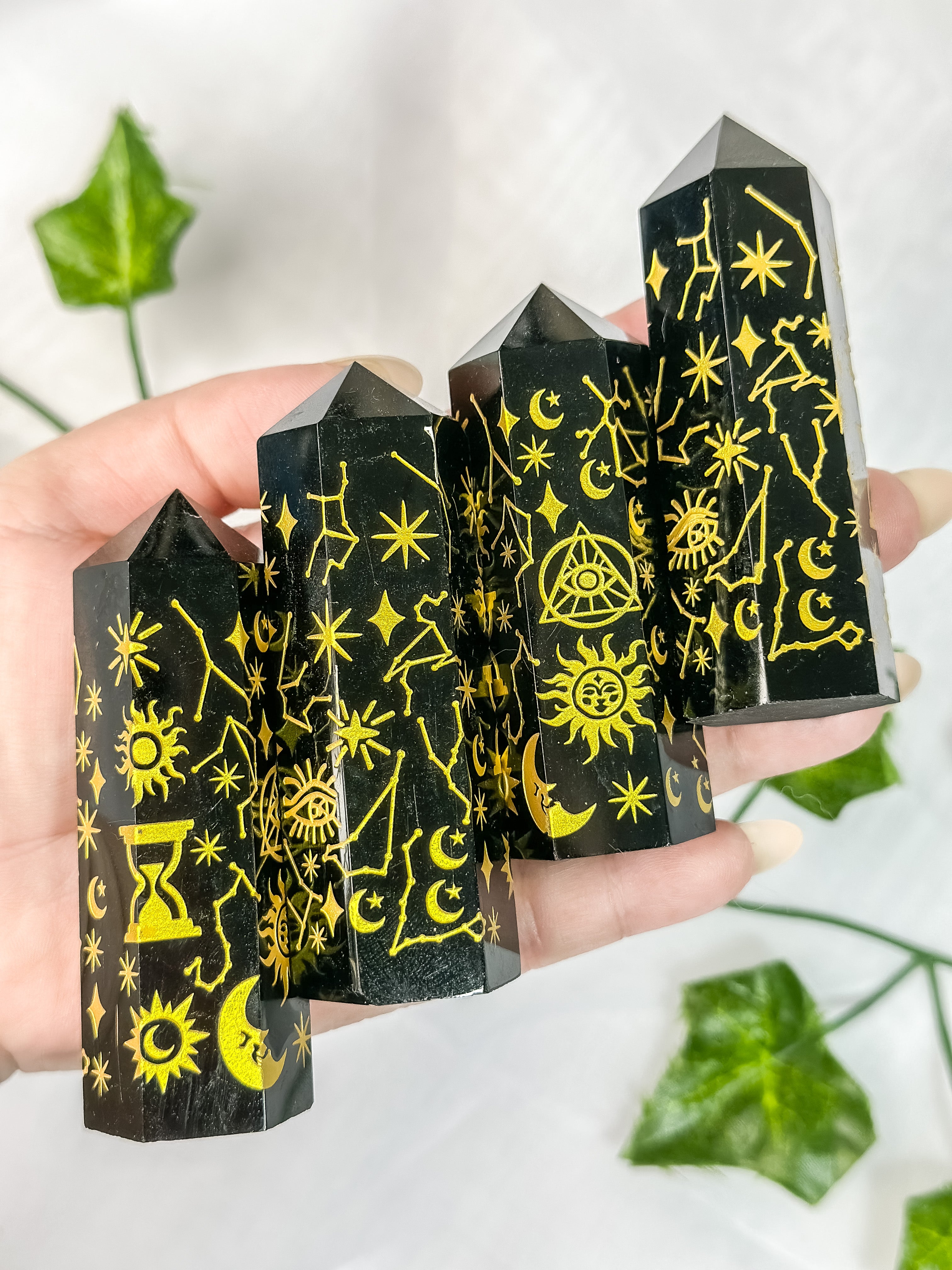 Black Obsidian Mix Symbol Tower – koraandky